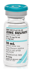 Zinc Sulfate, Preservative Free 1 mg / ml Intravenous Injection Single ...
