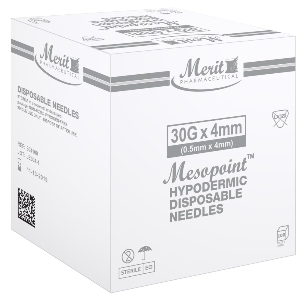 30G x 4mm 30G x 3/16" Mesopoint Ultra Thin Wall - Merit Pharmaceutical