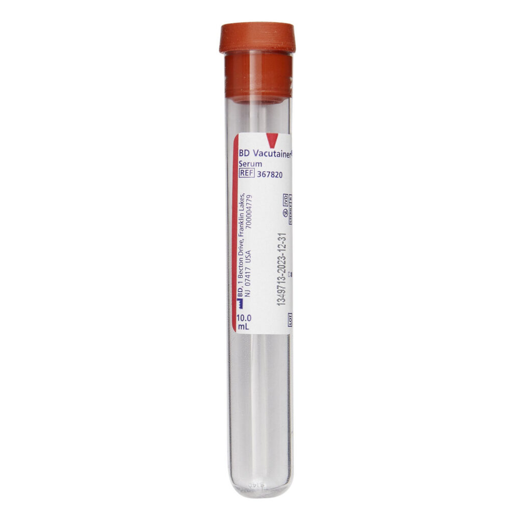 VACUTAINER PLASTIC SERUM TUBES WITH RED CONVENTIONAL CLOSURE AND CLOT ...