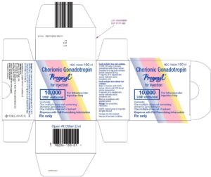 Pregnyl Human Chorionic Gonadotropin (HCG) 10,000 USP Units Sterile ...