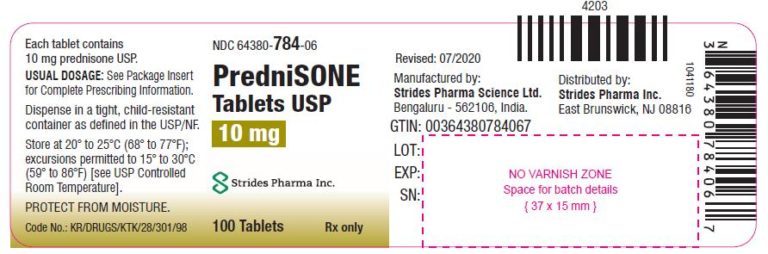 Prednisone 10 mg Tablet Bottle 100 Tablets - Merit Pharmaceutical