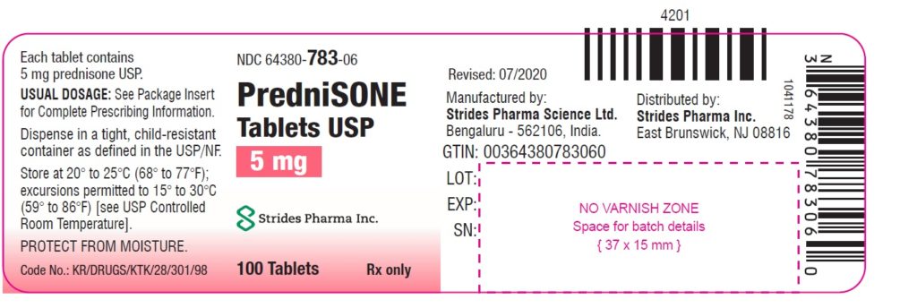 Prednisone 5 mg Tablet Bottle 100 Tablets - Merit Pharmaceutical