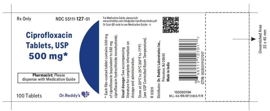 CIPROFLOXACIN TAB 500MG, 100 BTL NDC 69367038601 NON-RETURNABLE - Merit ...