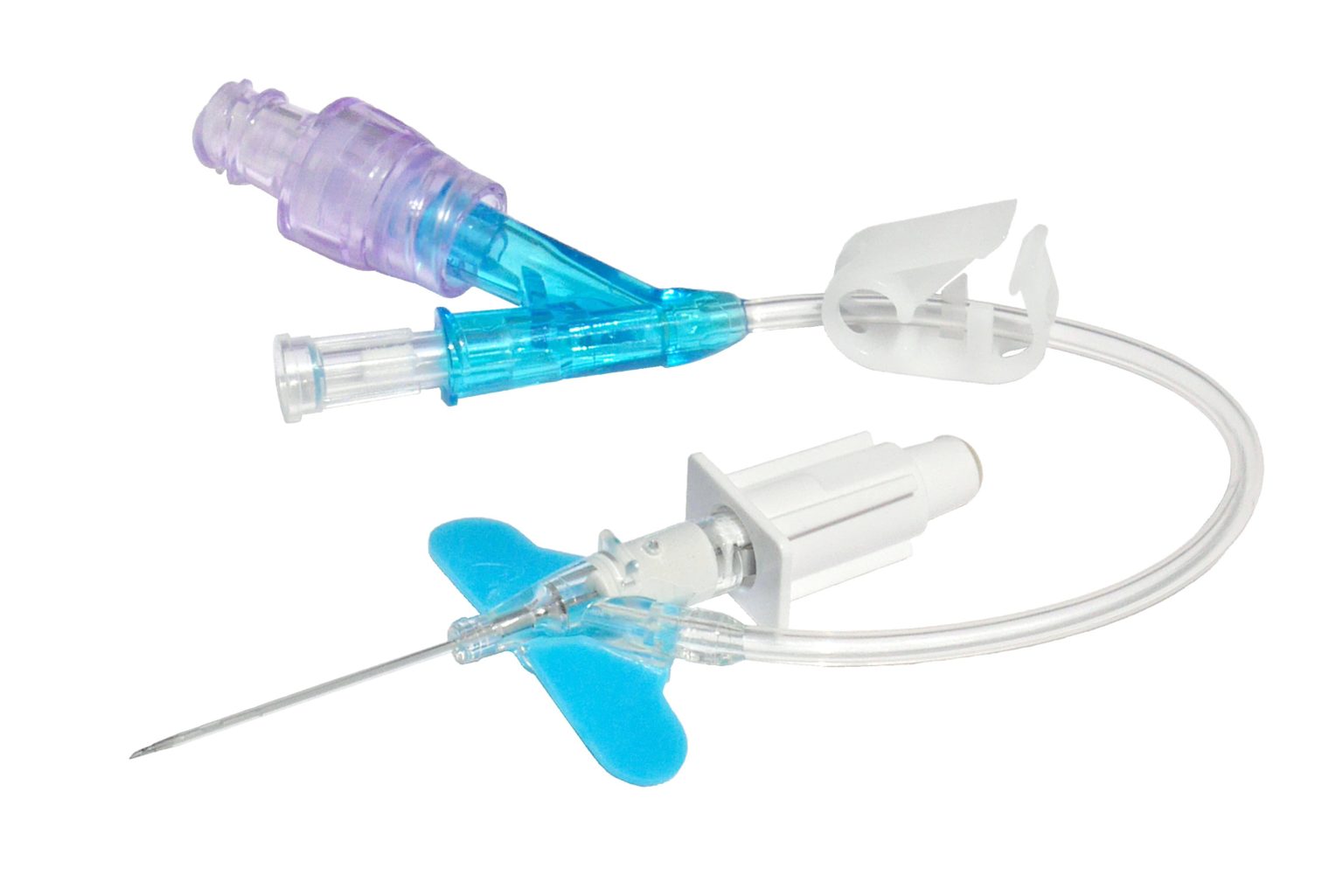 Safety IV Catheter Closed Winged 22G x 1", Dual Port, Needleless Port, 50/Box #MCC2250 - Merit ...
