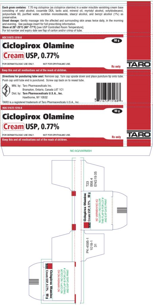 CICLOPIROX OLAMINE (LOPROX) CR 0.77%, 15G NDC 51672131801 NON ...