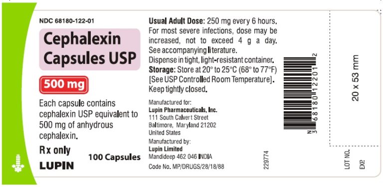 CEPHALEXIN CAP 500MG, 100 BTL NDC 65862001901 NON-RETURNABLE - Merit ...