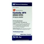 Ventolin HFA Albuterol Sulfate 90 mcg Aerosol Metered Dose Inhaler 200 ...