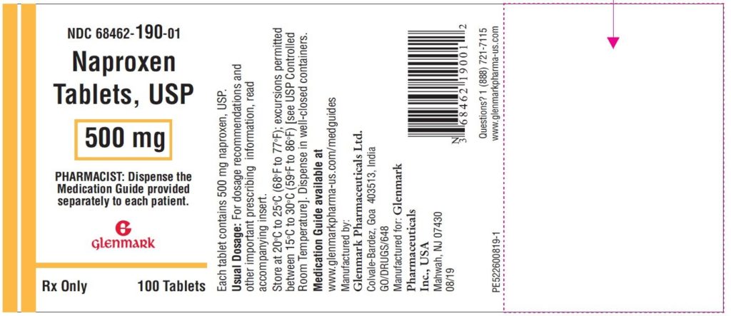 Naproxen 500 mg Tablet Bottle 100 Tablets - Merit Pharmaceutical