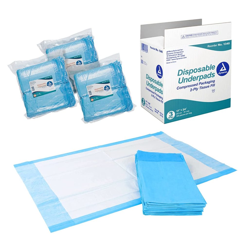 Underpad, Disposable 17 x 24, Tissue Fill 100/Bag (aka Chucks) - Merit ...
