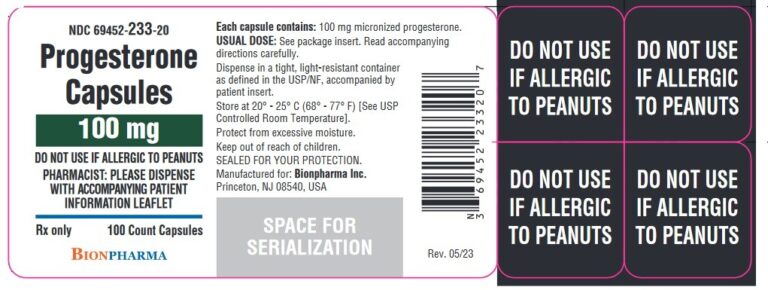 Progesterone (Prometrium) Capsules 100mg, 100 Bottle - Merit Pharmaceutical