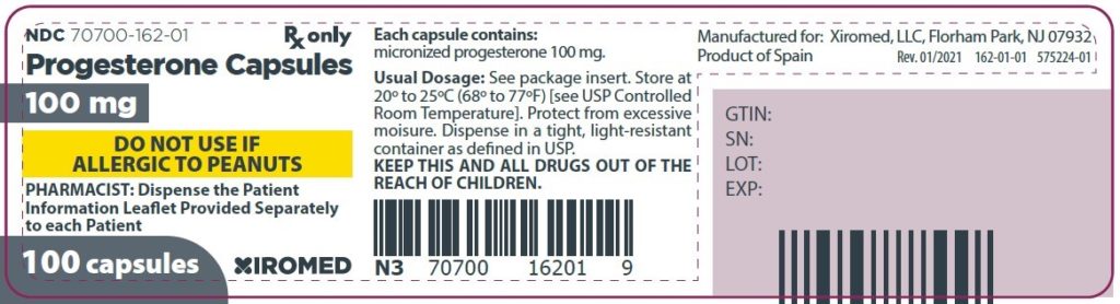 Progesterone (Prometrium) Capsules 100mg, 100 Bottle - Merit Pharmaceutical