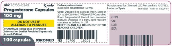 Progesterone (Prometrium) Capsules 100mg, 100 Bottle - Merit Pharmaceutical