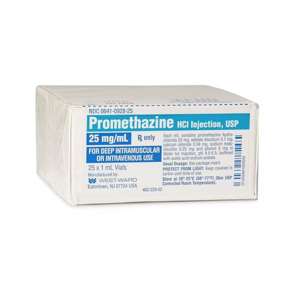 Promethazine Vial Injection 25mg/mL, 25x1ml - Merit Pharmaceutical