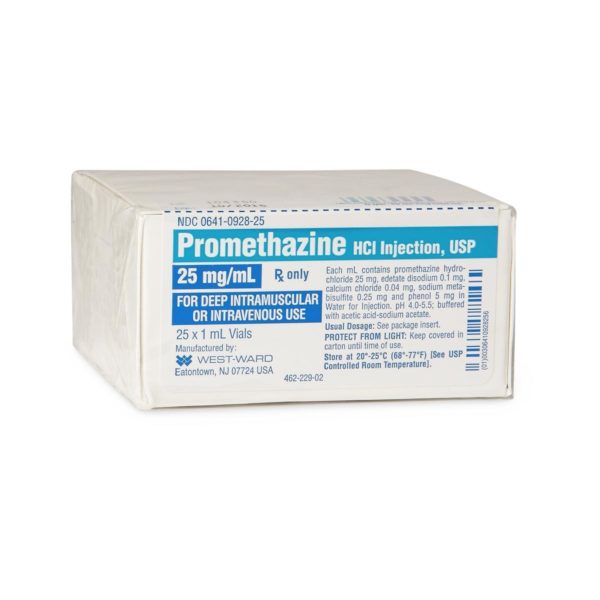 Promethazine Vial Injection 25mg/mL, 25x1ml - Merit Pharmaceutical