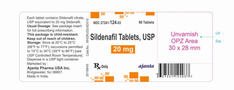 SILDENAFIL 20MG, 90 BTL NDC 13668018590 NON-RETURNABLE - Merit ...