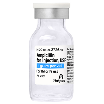 Ampicillin Injection, 1 g Vial, 10/Box - Merit Pharmaceutical