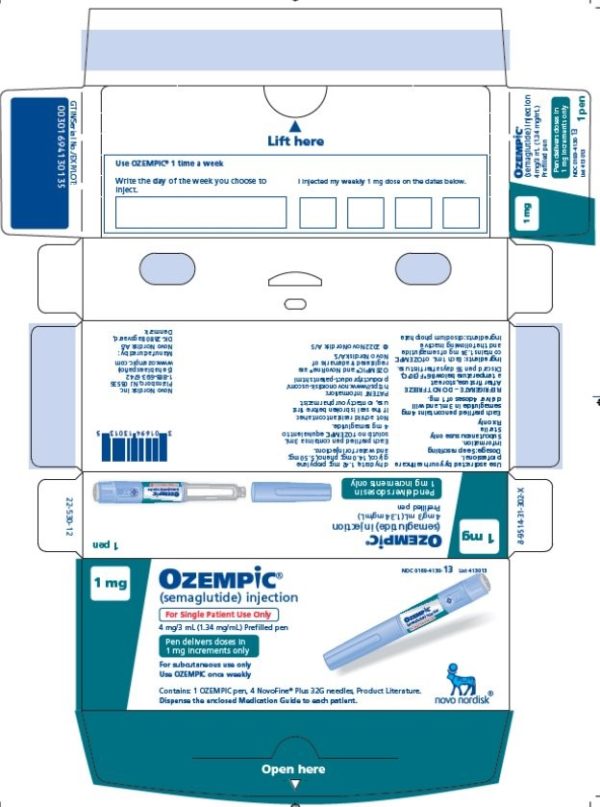 Ozempic® Semaglutide Prefilled Injection Pen 1mg, 1 Pen Non-Returnable ...