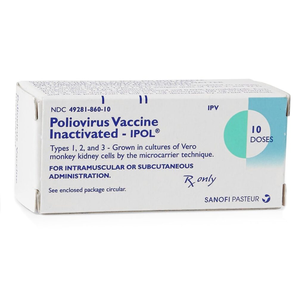 IPOL, POLIO VACCINE, 10 DOSE VIAL SHIP IN ICE NDC # 49281-860-10 NON ...