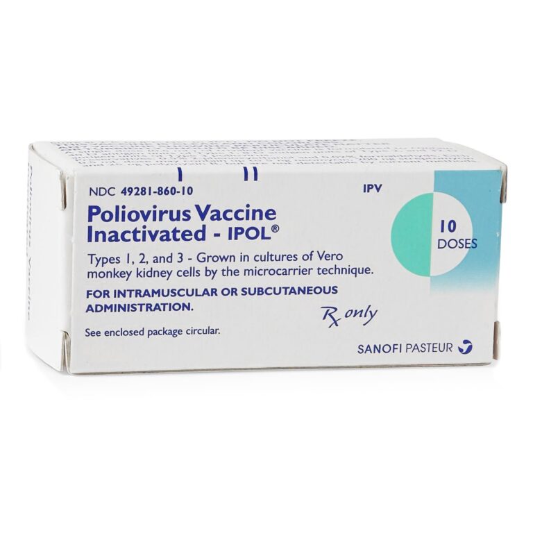 IPOL, POLIO VACCINE, 10 DOSE VIAL SHIP IN ICE NDC # 49281-860-10 NON ...