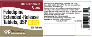 Felodipine ER (Extended Release) Tablets 10mg - Merit Pharmaceutical