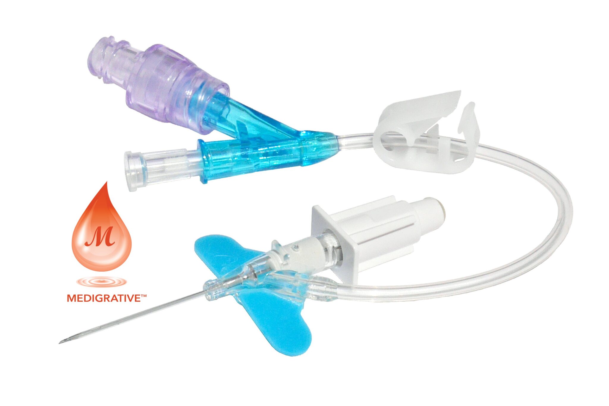 Safety IV Catheter Closed Winged 22G x 1", Dual Port, Needleless Port ...