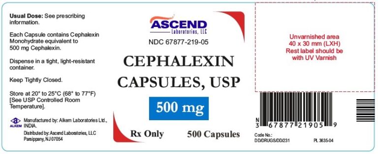 Cephalexin Capsules 500mg, 500 Bottle - Merit Pharmaceutical