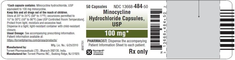 MINOCYCLINE CAP 100MG, 50 BTL NDC 13668048450 NON-RETURNABLE - Merit ...