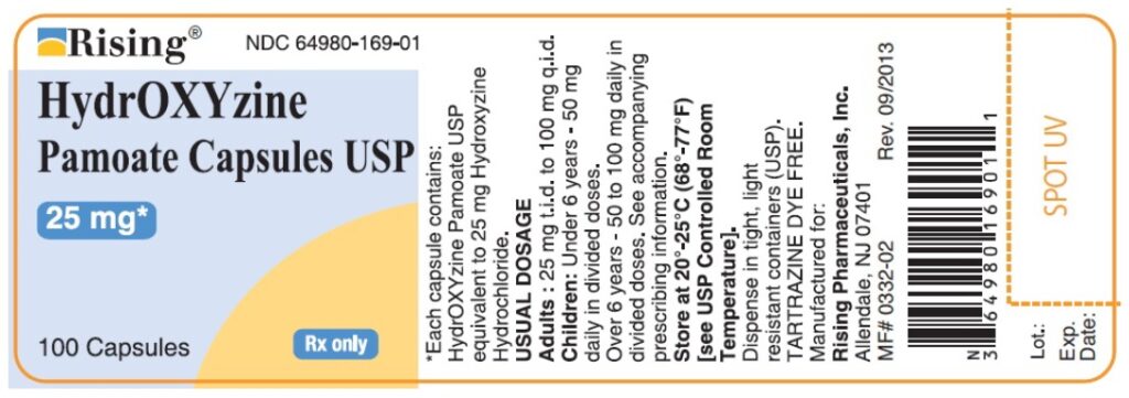 HYDROXYZINE TAB 25MG, 100 BTL NDC 16571011401 NON-RETURNABLE - Merit ...
