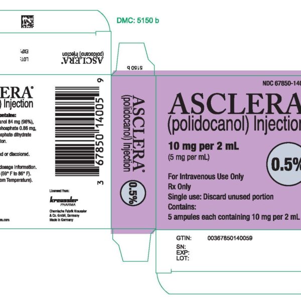 ASCLERA (POLIDOCANOL) INJECTION 5 AMPULES PER BOX - Merit Pharmaceutical