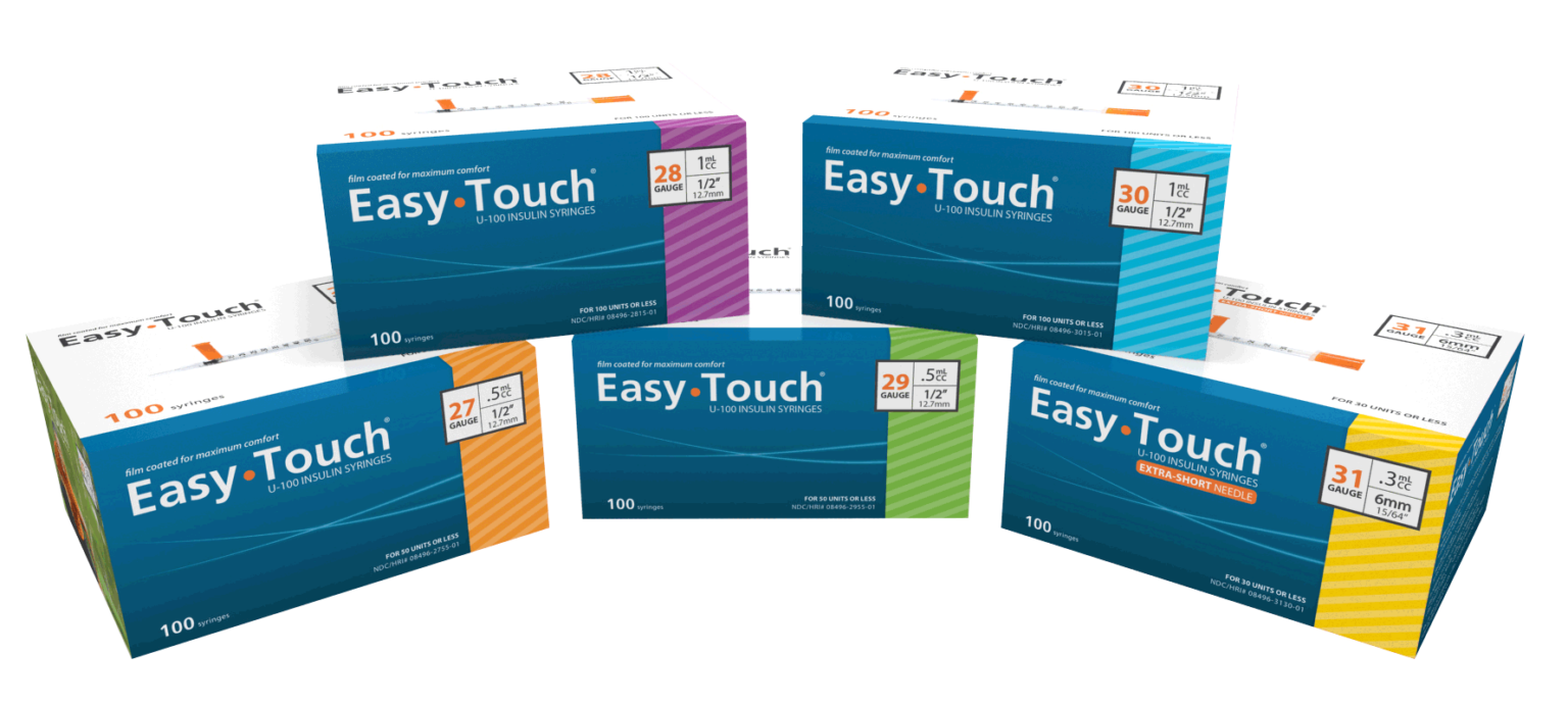 EASY TOUCH INSULIN SYRINGE WITH NEEDLE 100 BOX - Merit Pharmaceutical